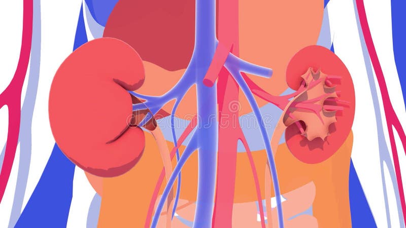 3d Animation of the Kidneys and Urinary System in Relief. Stock Video ...