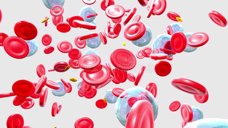 Floating Leukocytes and Viruses in a Blood Stream, Under a Microscope ...