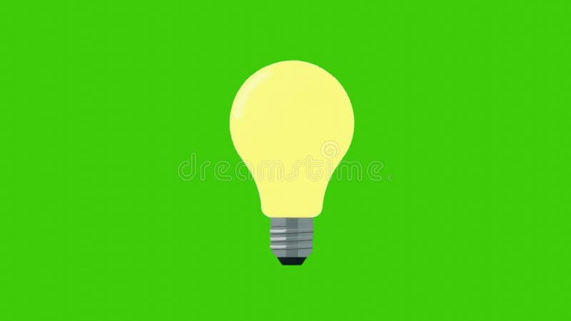 3d Animation of a Light Bulb on Isolated on a Green Screen Stock Video ...