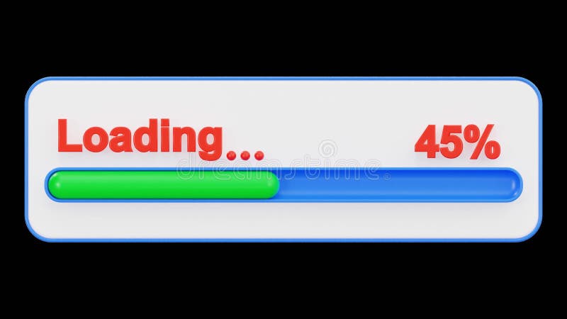 3D Animation of a Loading Progress Bar, Alpha Channel Stock Footage - Video of loop, isolated ...