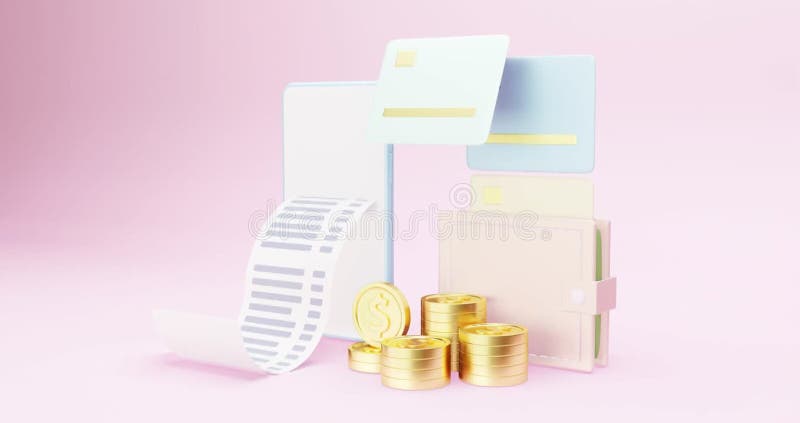 3d Animation of Making a Purchase the Receipt Comes Out of the ...