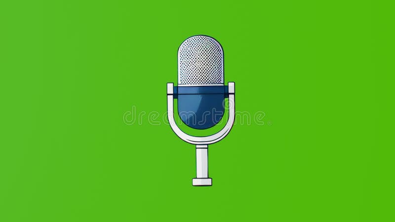 2d Animation of a Microphone Isolated on a Green Screen Stock Footage ...