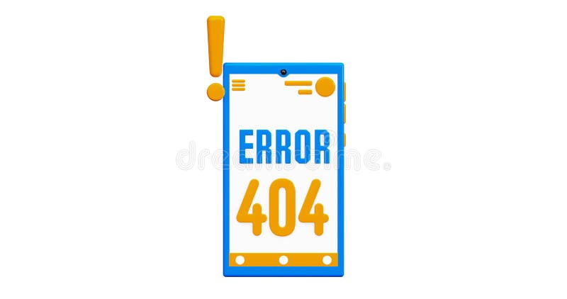 3D Animation Mobile Phone Icon with an Image of an Error on the Main ...