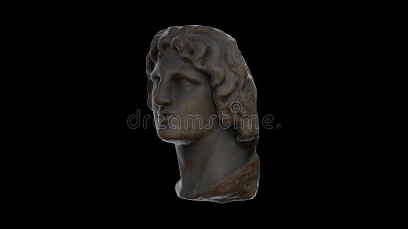 Alexander the Great Bust Statue Motion Graphics, 3D Animation. Stock ...