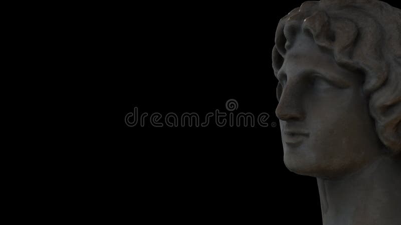 Alexander the Great Bust Statue Motion Graphics, 3D Animation. Stock ...