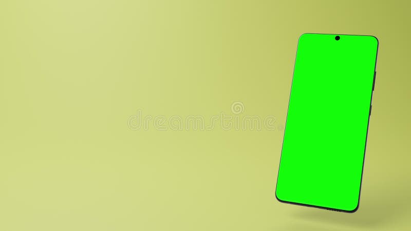 3D Animation of Modern Android Smartphone with Green Display for Chroma ...