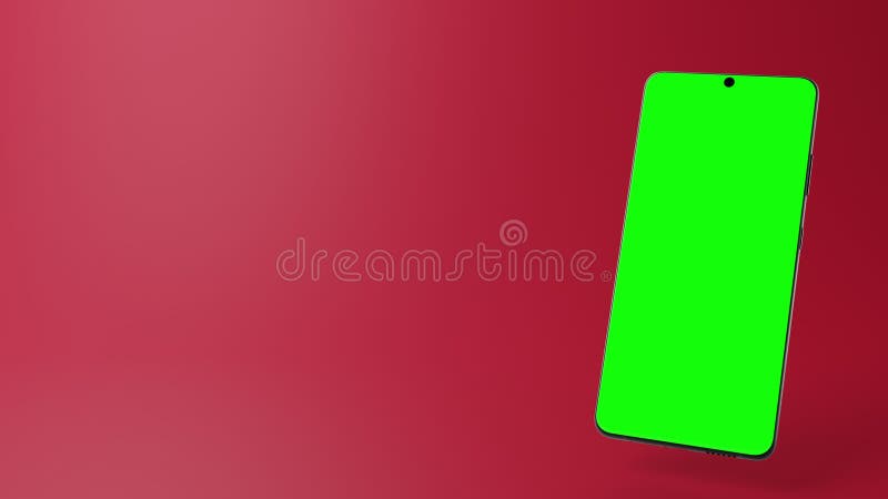 3D Animation of Modern Android Smartphone with Green Display for Chroma ...