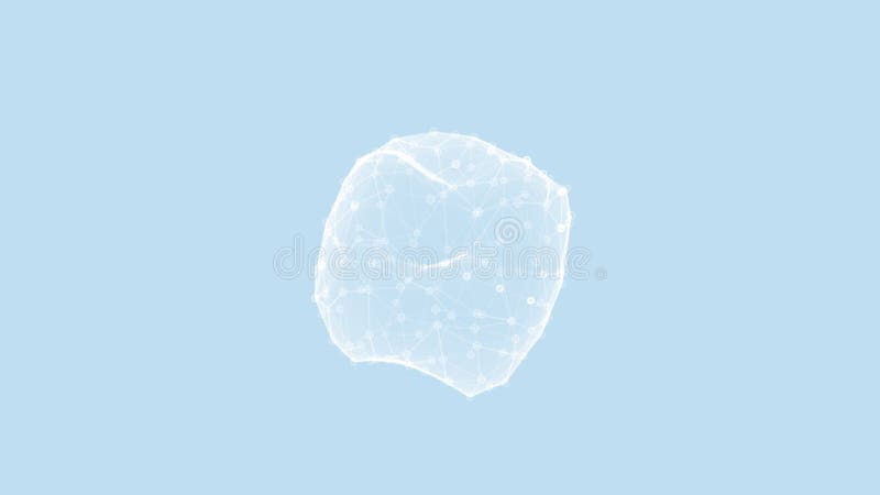 3D Animation of Morph Transparent Sphere Object with Wireframe Surface ...