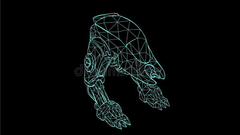 Alien Robot Low Polygon Mesh 2D Animation Stock Footage - Video of ...
