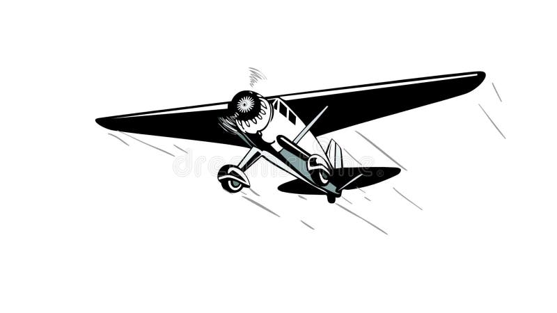 Animated Propeller Biplane Airplane. Top View. Realistic Physics ...