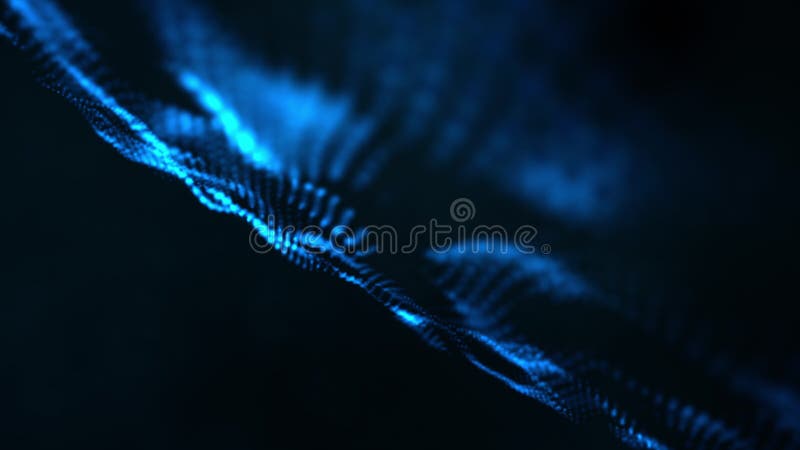 Glow Blue Digital Particles Wave Motion for Science Stock Footage ...