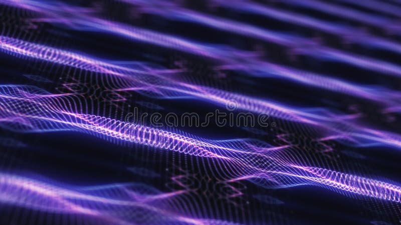 Movement of Pink Blue Light Wire Frame Mesh Wave Movements Effect ...