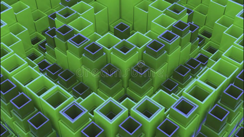 3D Animation of Moving Square Columns. Design. Square Pillars Move ...