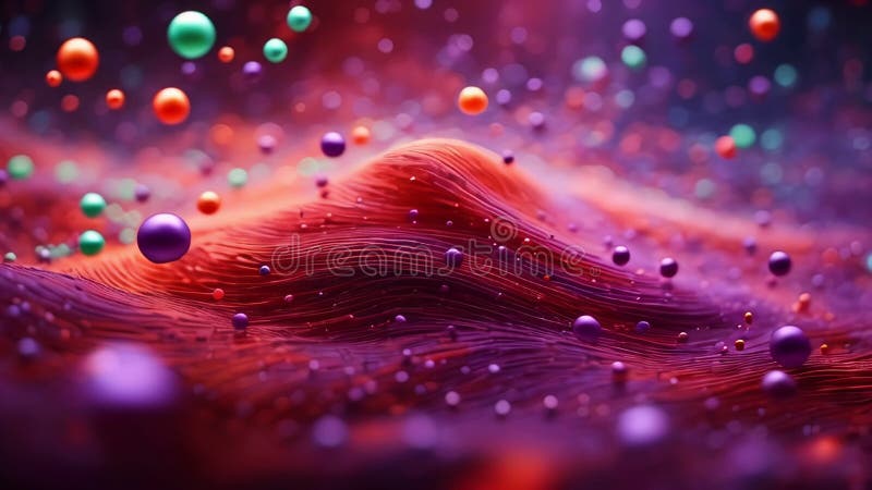 3D Animation of Multicolored Spheres Moving on a Wavy Surface with ...