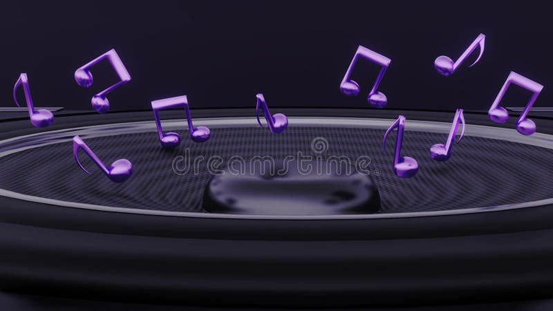3D Animation of Music Notes Vibrate because of a Speaker Stock Video ...