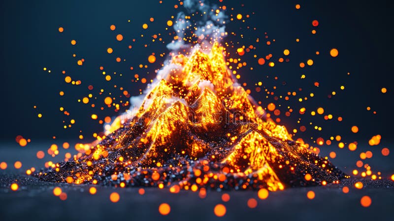 3D Animation of a Natural Phenomenon, for Example, Eruption of a Volca ...