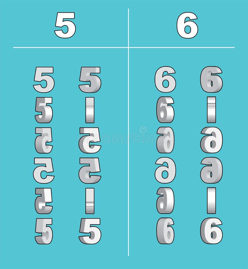 3D Animation Number Rotation 5 6 Stock Vector - Illustration of frame ...