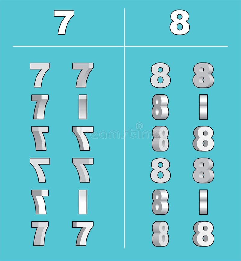 3D Animation Number Rotation 7 8 Stock Vector - Illustration of case ...