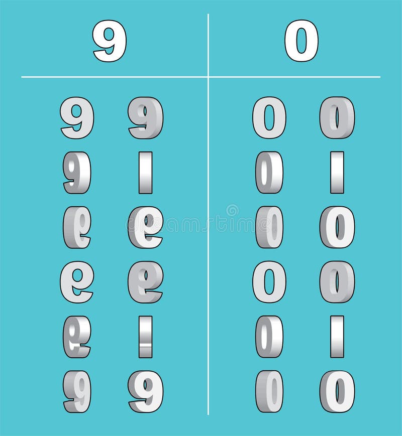 3D Animation Number Rotation 9 0 Stock Vector - Illustration of type ...