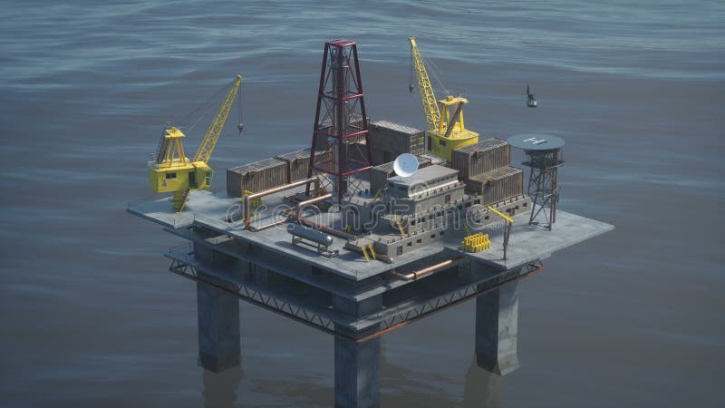 Oil Rig Drilling Platform at the Sea Stock Video - Video of jack, ocean ...