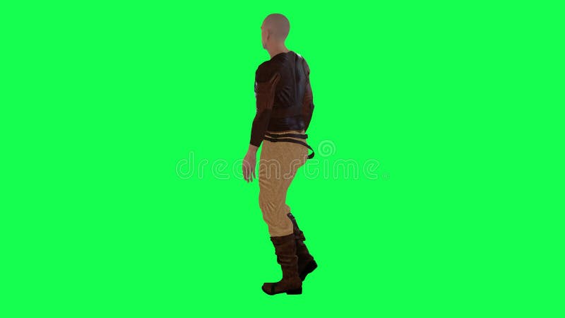 3D Animation of an Old Soldier on Chroma Key Walking and Walking from ...