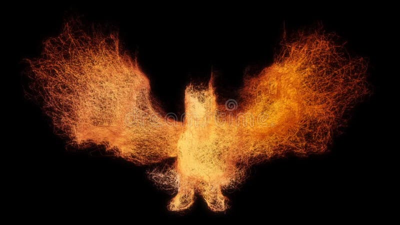 3d Animation of a Phoenix Created from Particles, Fire and Smoke Stock ...