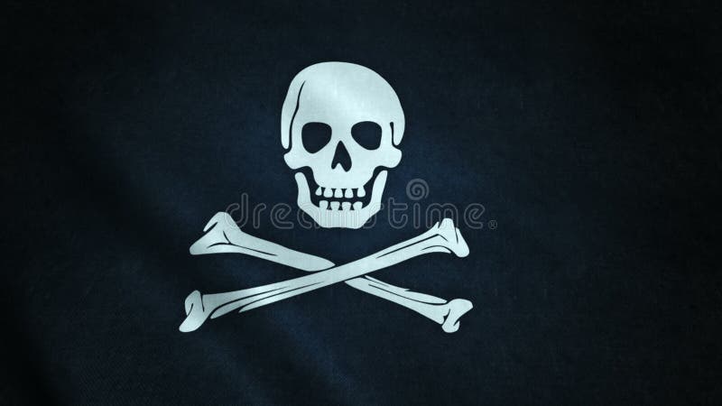 Pirate Flag, Skull Sign Green Screen Animation. 3D Rendering Stock ...