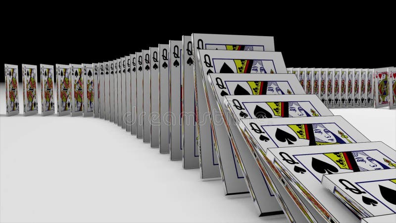 3D Animation of Playing Cards Falling Down and Effect Another One Like ...