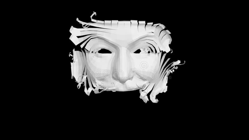 3D Animation of Polygons. Animation of an Artist Mask Head Polygons ...