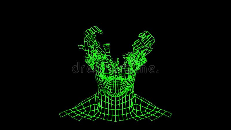 3D Animation of Polygons. Animation of a Human Head Polygons. Stock ...