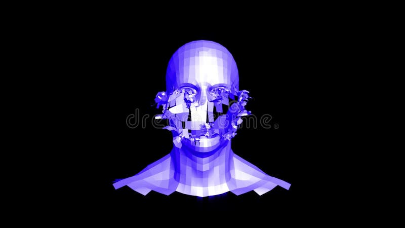 3D Animation of Polygons. Animation of a Human Head Polygons. Stock ...