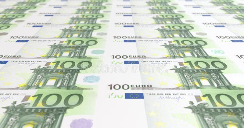 3d Animation of Printing 100 Euro Notes. Seamlessly Loopable Stock ...