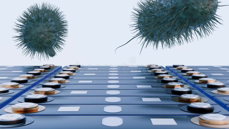 3d Animation of Prismatic Battery and Bacteria As Symbol of Biobattery ...