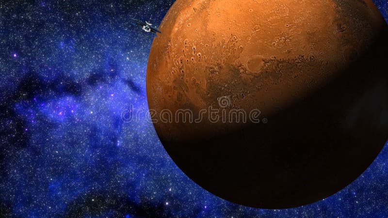 Planet Mars Slowly Rotating. Realistic Red Planet Globe Rotates Around ...