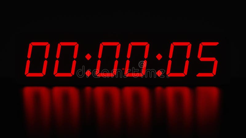 3d Animation Of Red Led Digits Timer Countdown On Black Background With Shallow Stock Video
