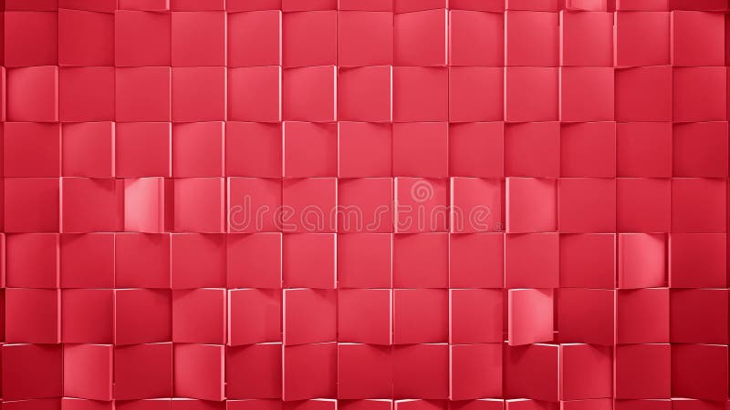 3D Animation of Red Tile Wall with Random Rotating Plates, 4K Loop ...