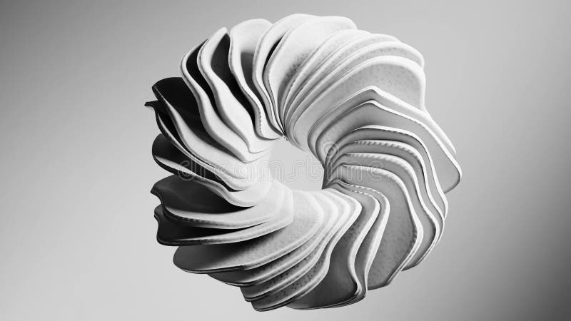 3d Animation Render of Abstract Ring Rotating. Smooth Hypnotic Pattern ...