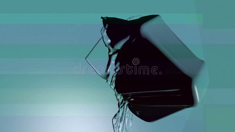Render of Blue Fabric Falling Down and Cover Mysterious Object Stock ...