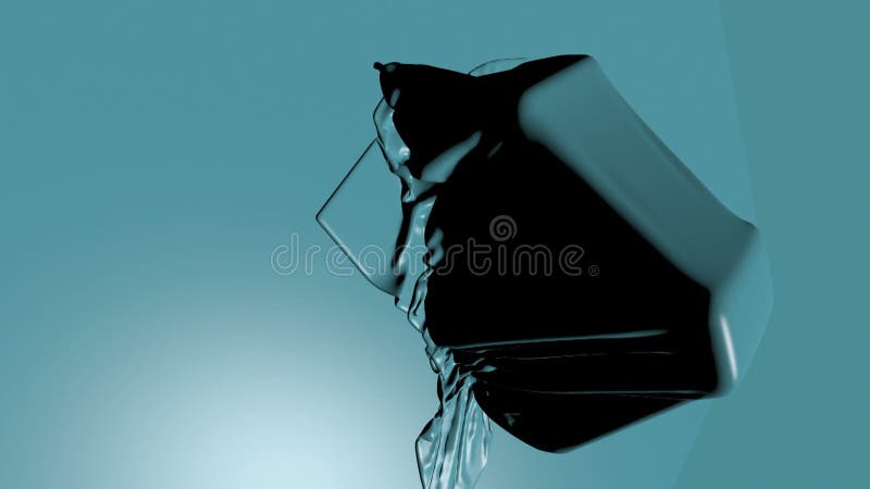 Render of Blue Fabric Falling Down and Cover Mysterious Object Stock ...