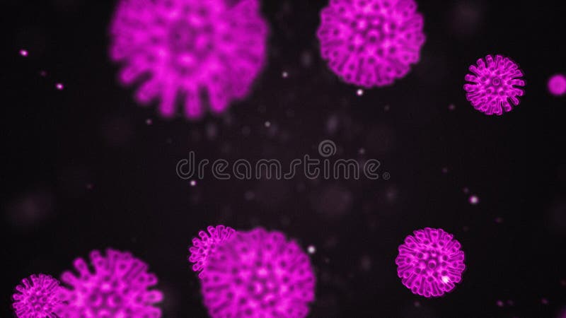 3D Animation Rendering of a Coronavirus. Pathogen Outbreak of Bacteria ...