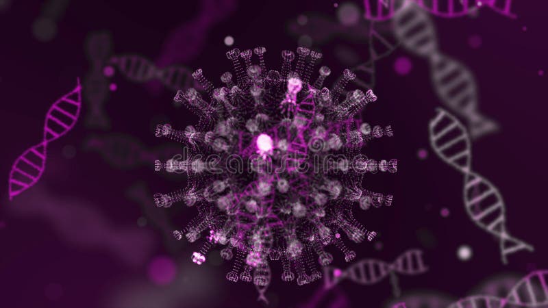 3D Animation Rendering of a Coronavirus. Pathogen Outbreak of Bacteria ...
