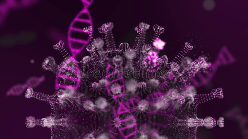 3D Animation Rendering of a Coronavirus. Pathogen Outbreak of Bacteria ...