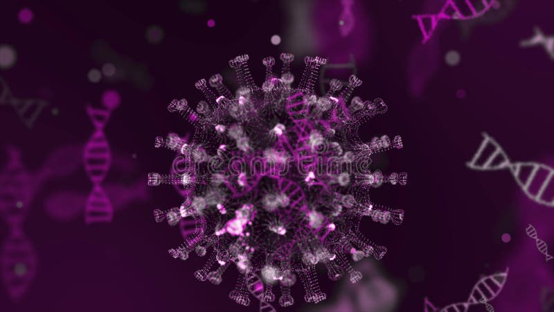 3D Animation Rendering of a Coronavirus. Pathogen Outbreak of Bacteria ...