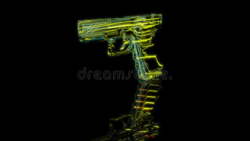 3D Animation Rendering, Glock Model on a Black Background Stock Footage ...