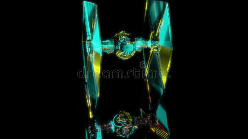 3D Animation Rendering, Spaceship Model on a Black Background Stock ...