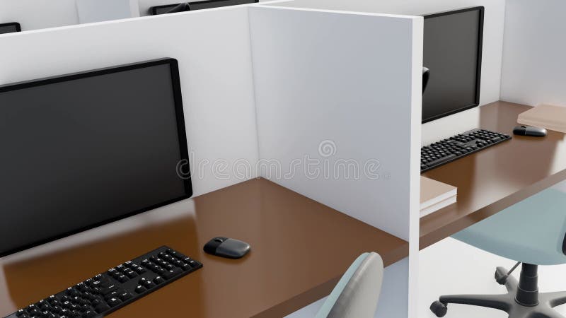 A 3d Animation of Repetitive Pattern of Office Cubicles Stock Footage ...