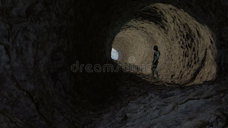 3d Animation of a Reptilian Humanoid Exploring a Cave Stock Video ...