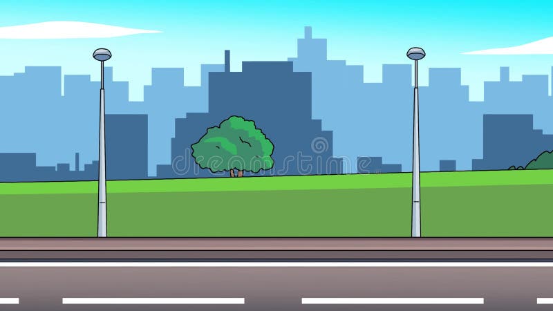 2d Animation of a Road with a Side View and Parallax Effect. Stock ...