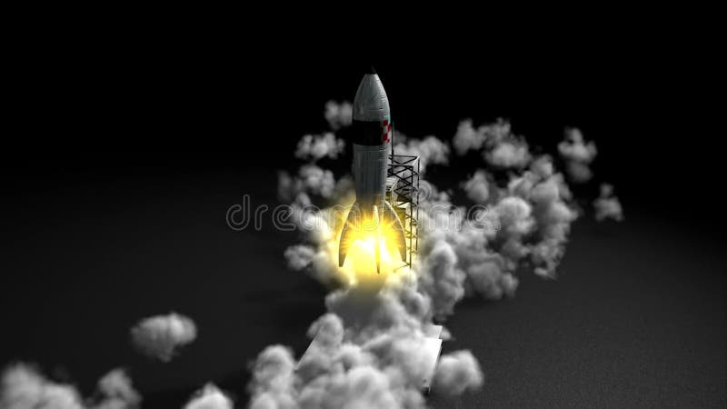 3d Animation of a Rocket Launch Stock Video - Video of exploration ...