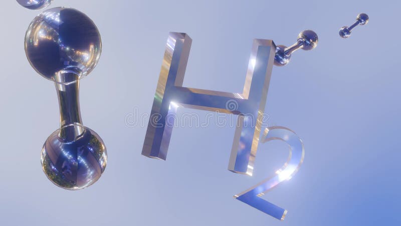 3d Animation of Rotating Blue Hydrogen Molecule Stock Video - Video of ...